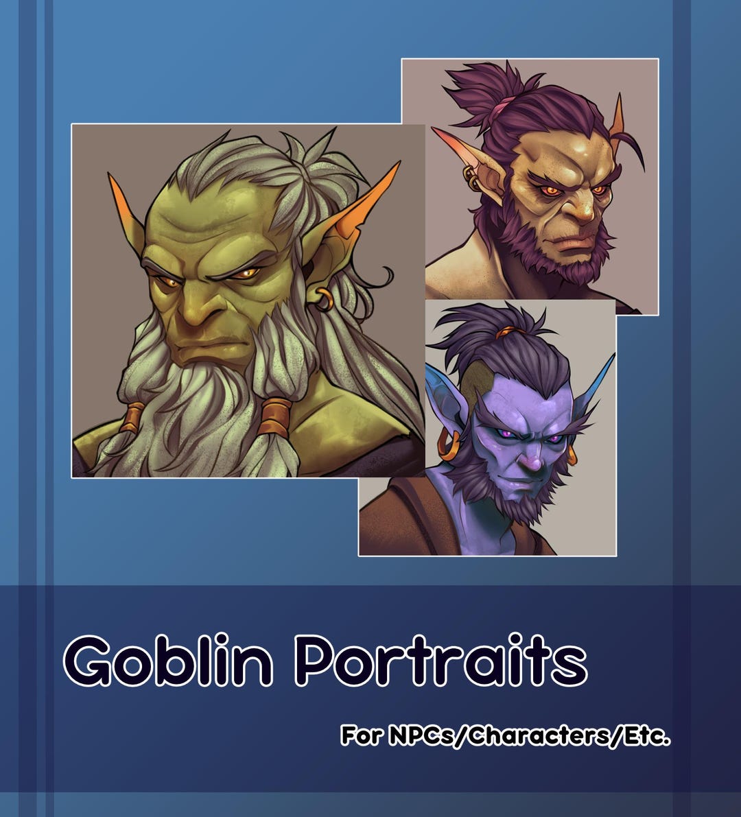 7 Goblin Portraits, D&D Art, DND, TTRPG, Dungeons and Dragons Art, NPC ...