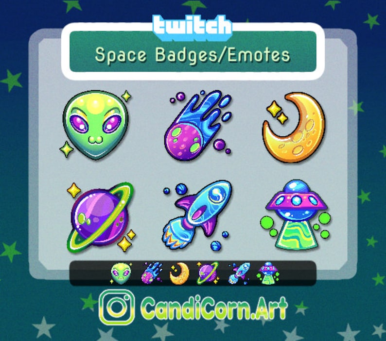 Space Themed Badges Twitch / Twitch Emote / Graphics for Stream ...