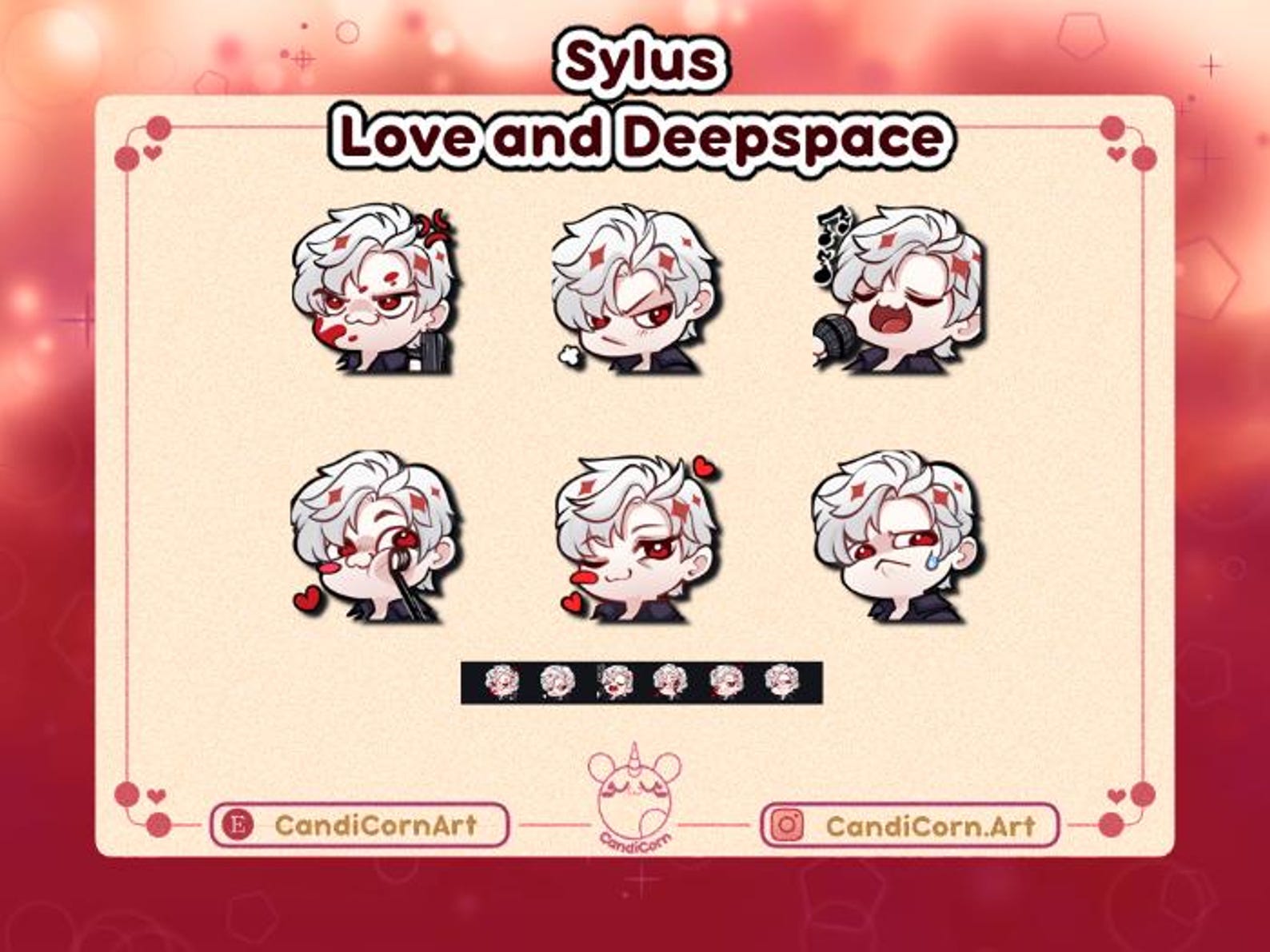 Sylus / Qin Che / Shin // Love and Deepspace Emotes - Etsy