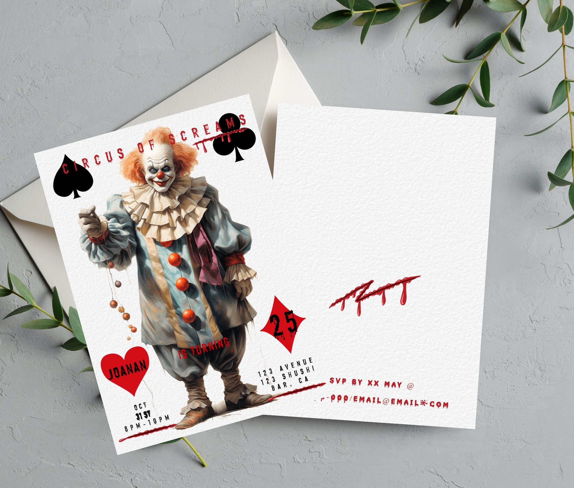 Editable Halloween Horror Party Invitation|creepy Fun House Halloween ...