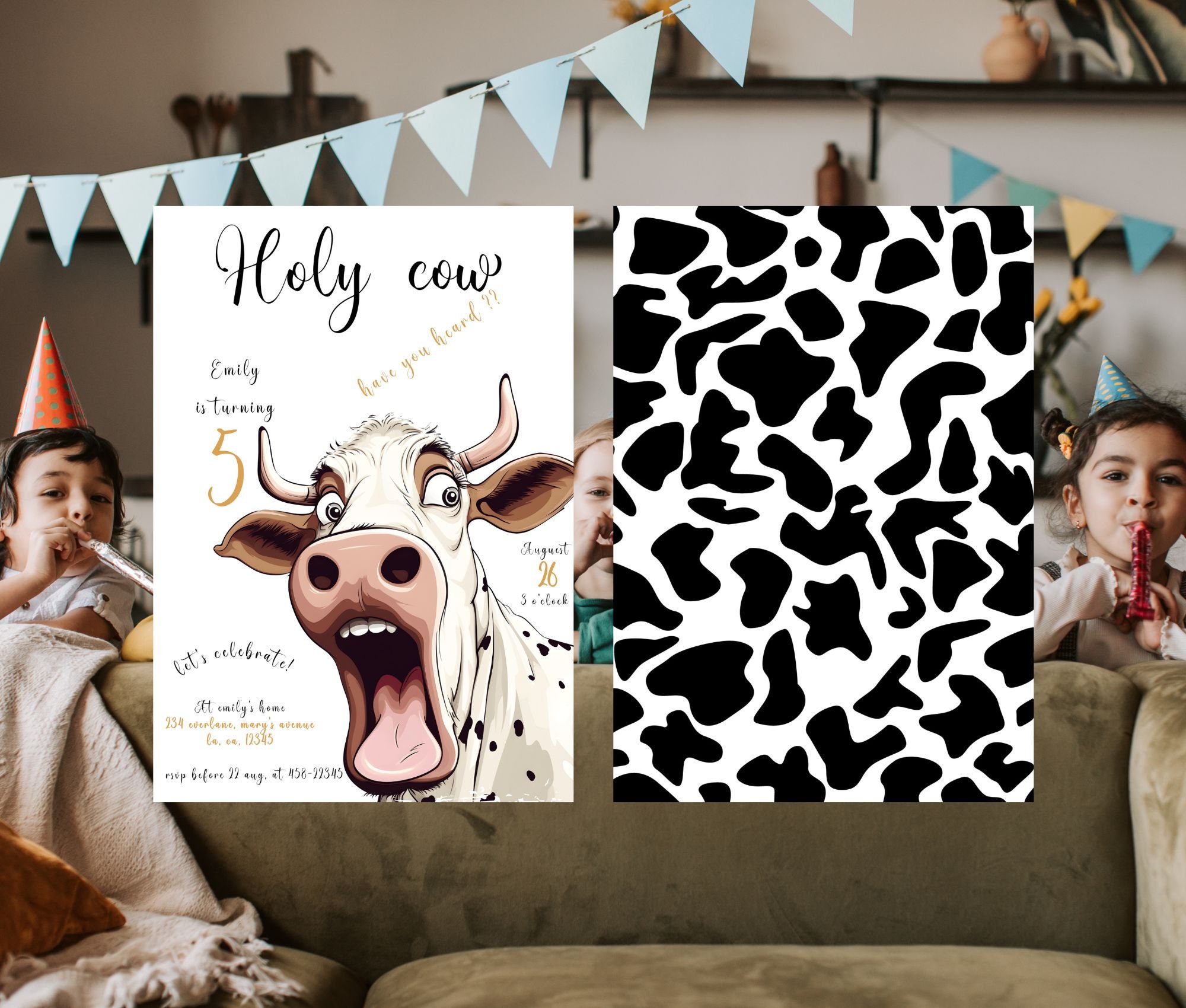 Instant Download "holy Cow" Birthday Invitation, EDITABLE Cow Party ...