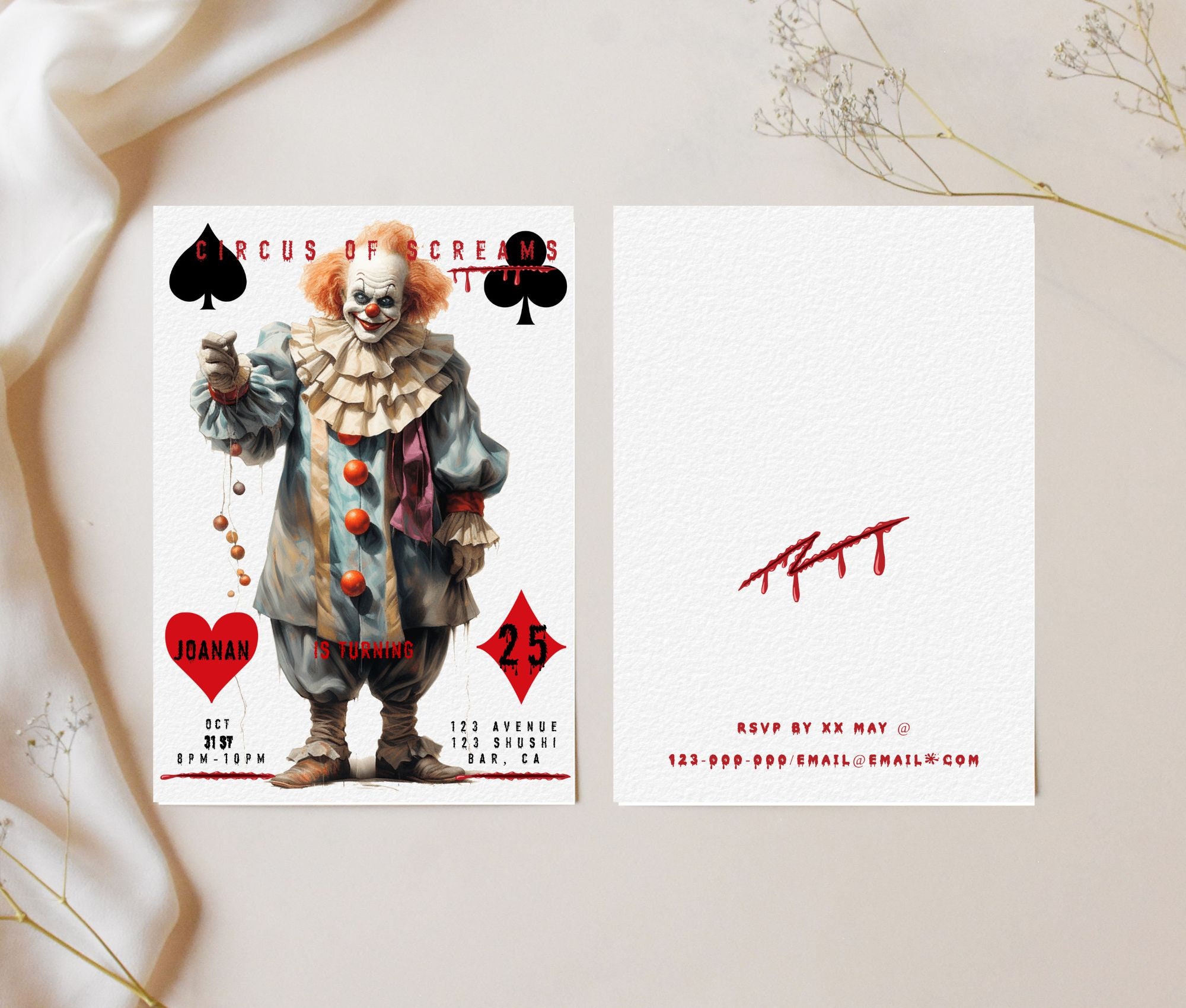 Editable Halloween Horror Party Invitation|creepy Fun House Halloween ...