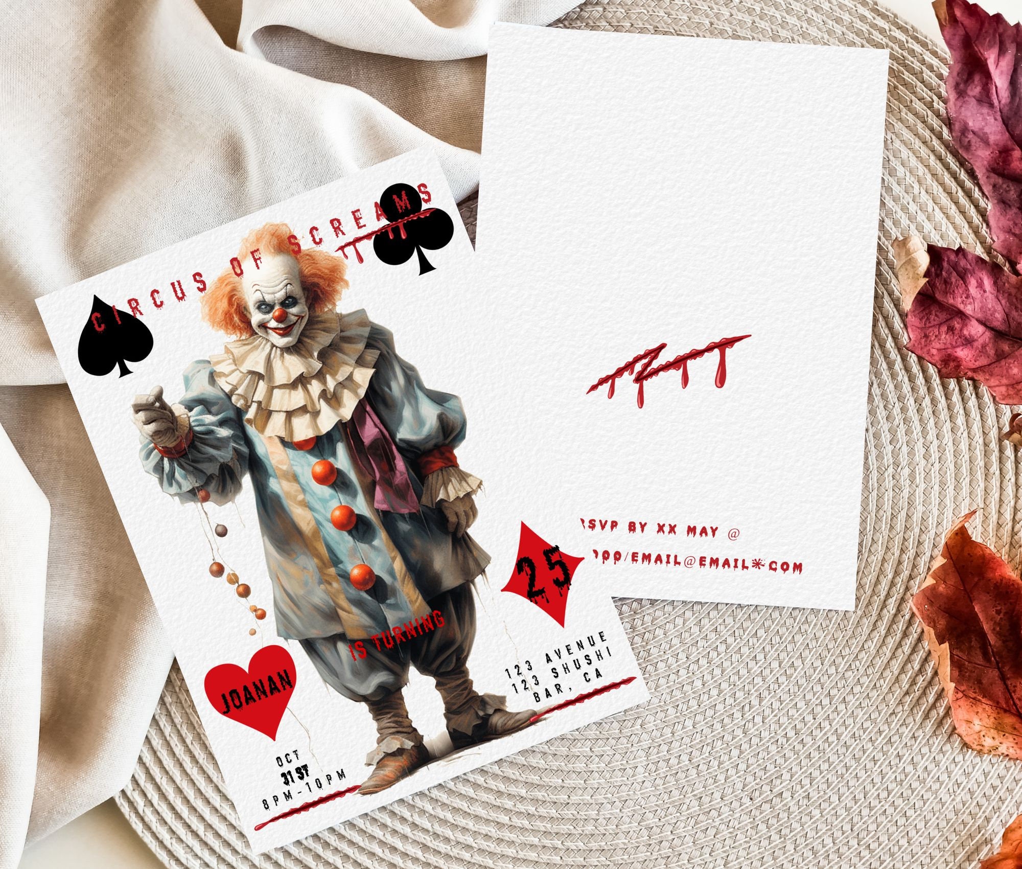 Editable Halloween Horror Party Invitation|creepy Fun House Halloween ...