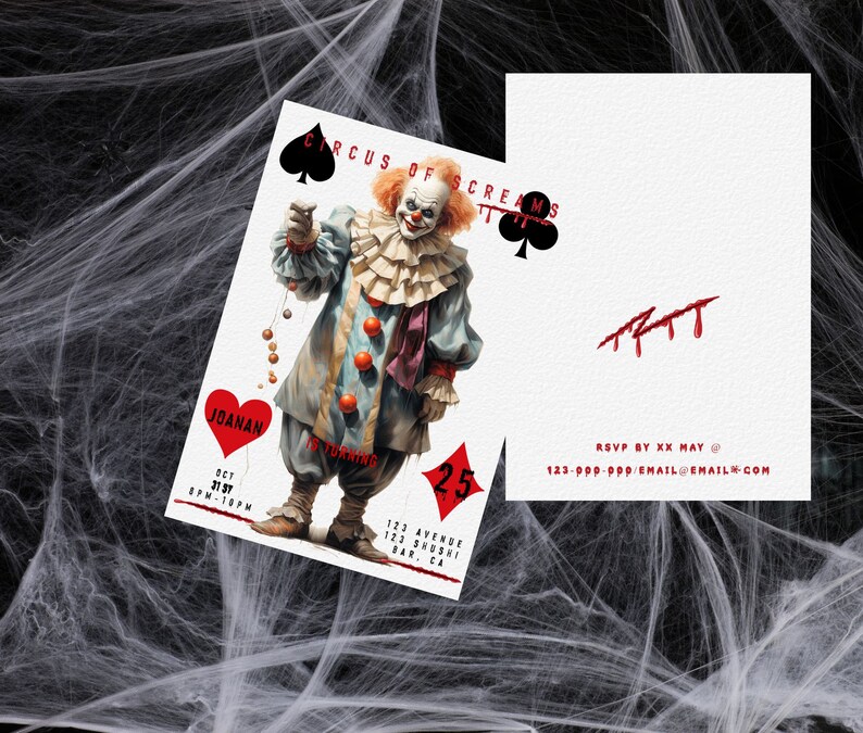 Editable Halloween Horror Party Invitation|creepy Fun House Halloween ...