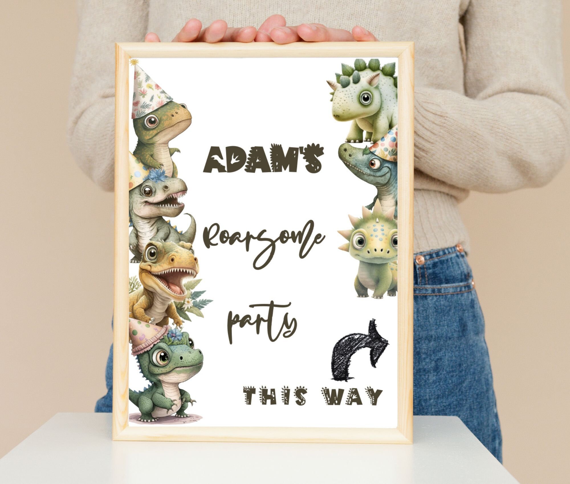 Editable Dinosaur Birthday Welcome Board| Dino Party Template| Roarsome ...