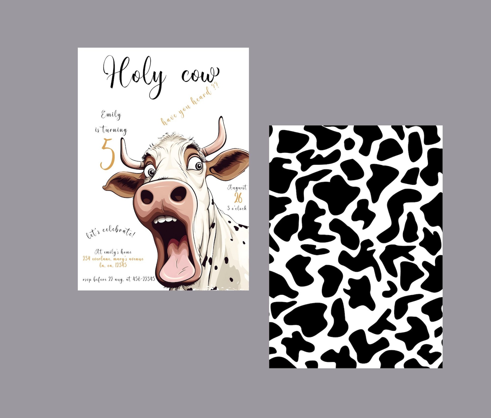Instant Download "holy Cow" Birthday Invitation, EDITABLE Cow Party ...