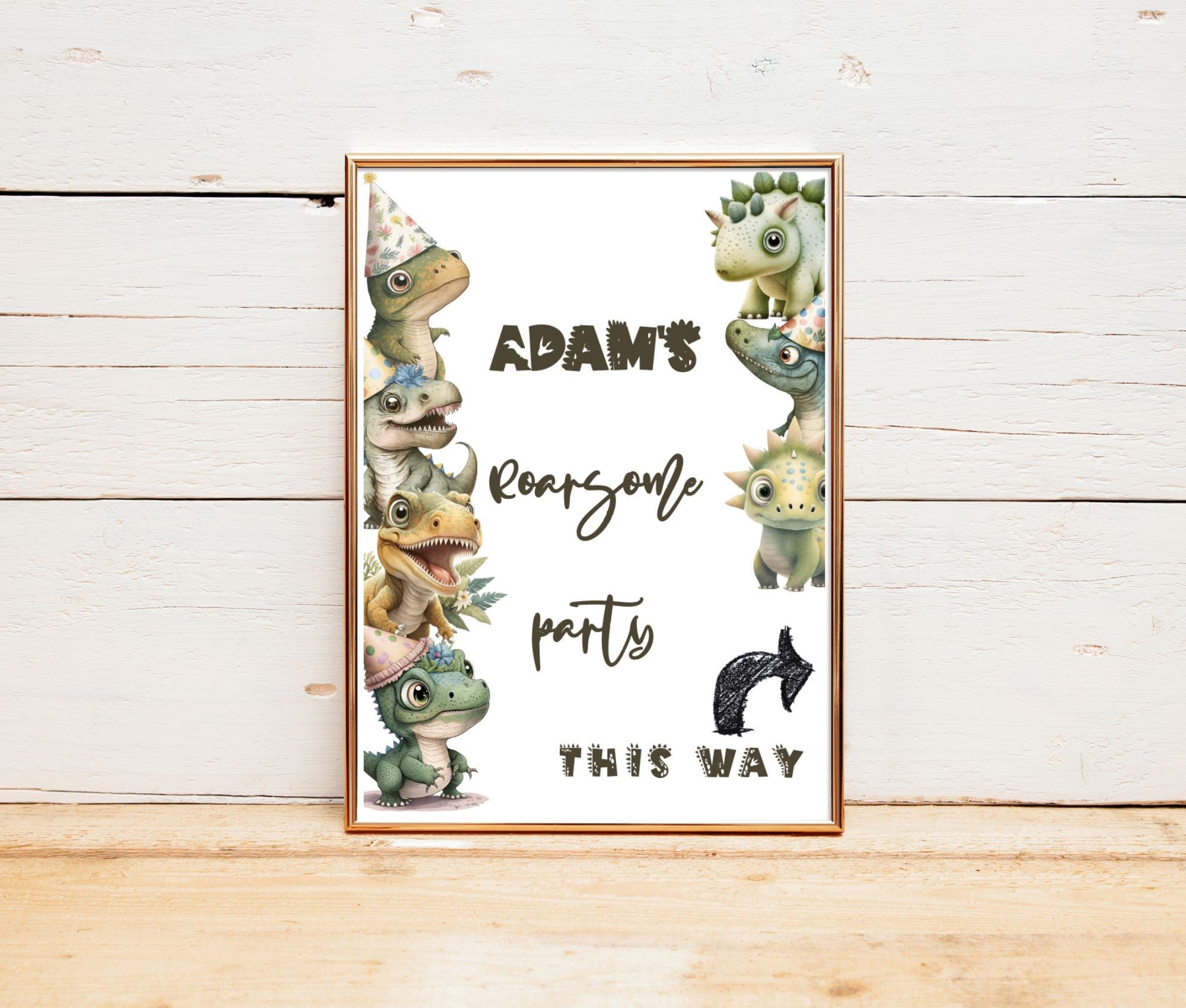 Editable Dinosaur Birthday Welcome Board| Dino Party Template| Roarsome ...