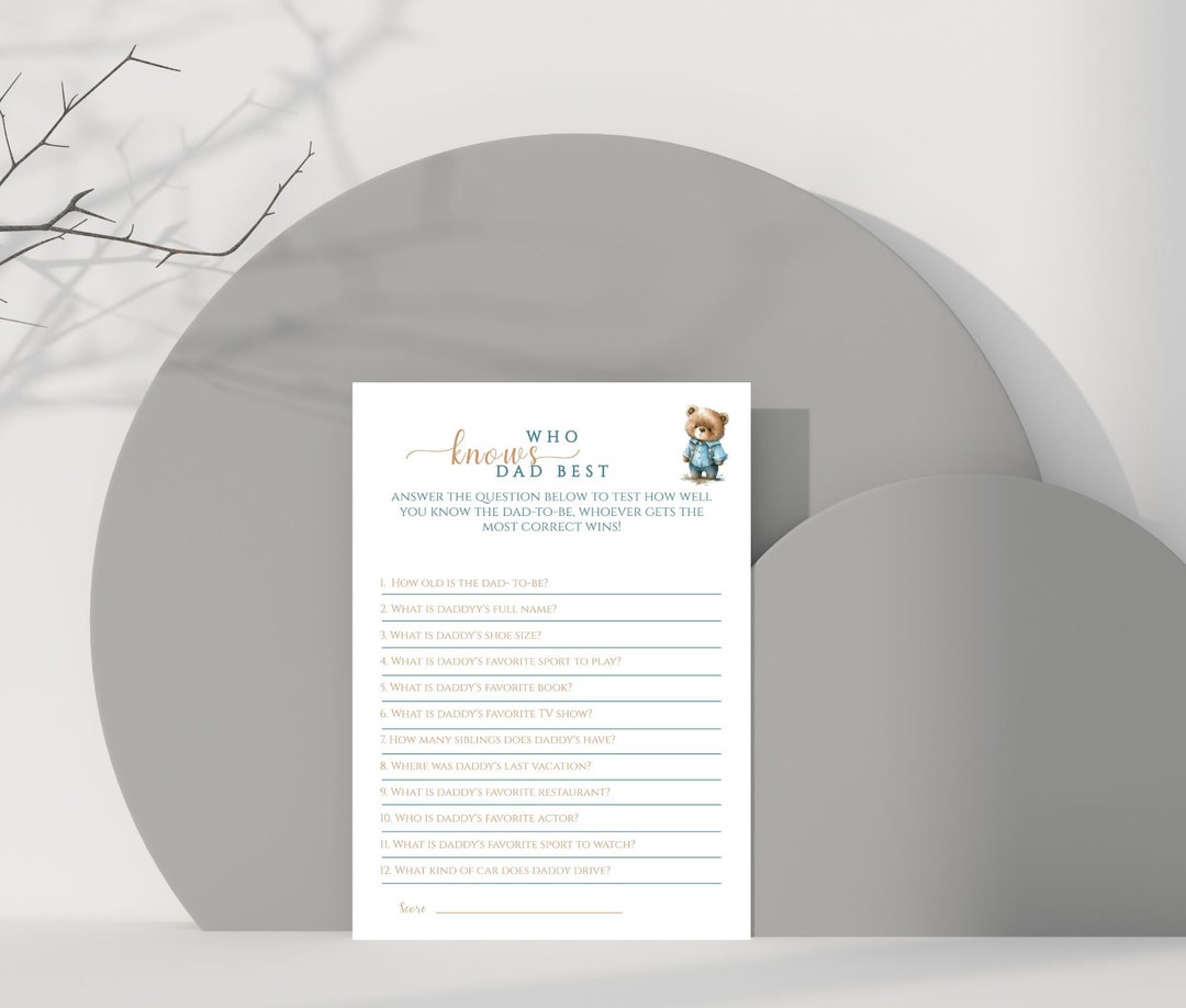 Not Editable Teddy Bear Baby Shower Game| Blue Teddy Bear| Oh Baby|can ...