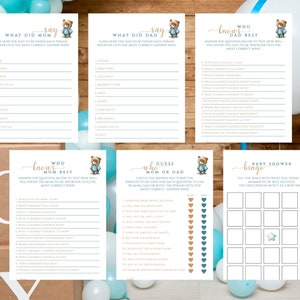 6 Teddy Bear Baby Shower Game Teddy Bearwho Knows Mom and - Etsy