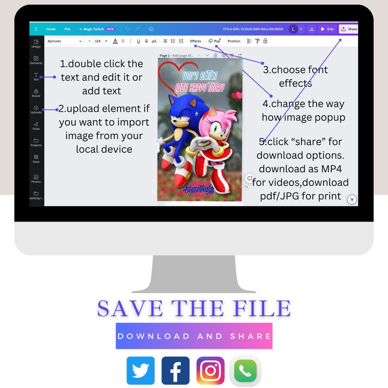 Sonic Printable Valentine's Card Template|sonic the Hedgehog ...