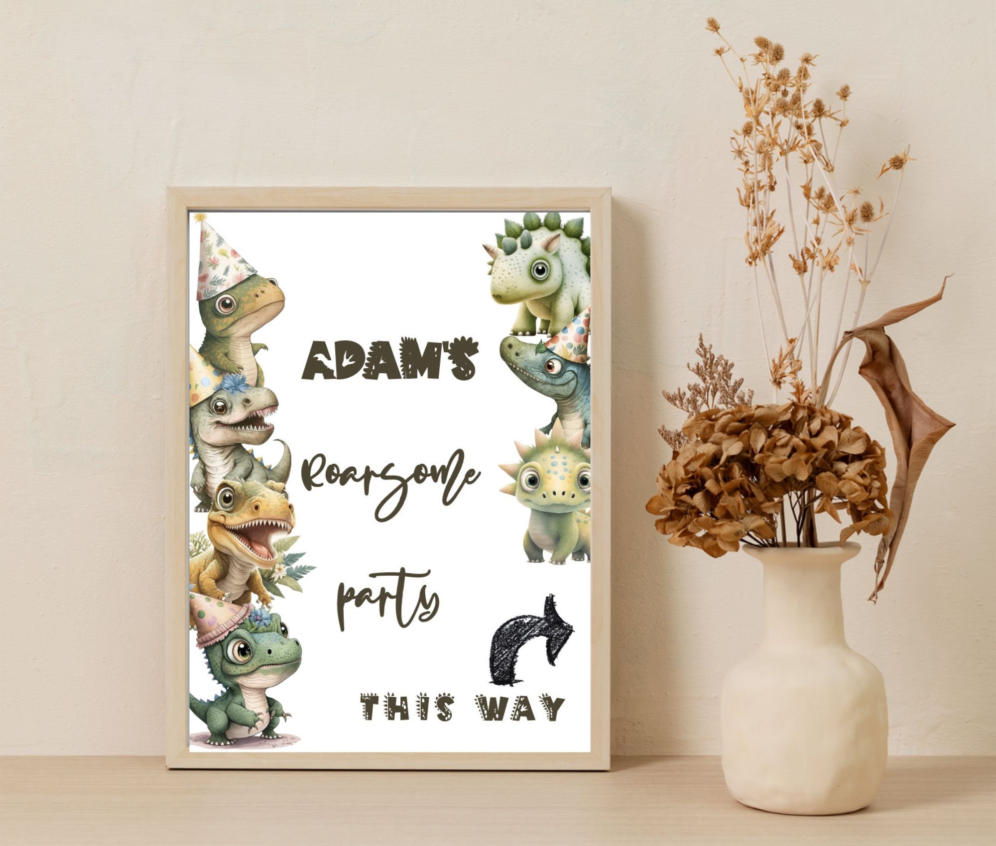 Editable Dinosaur Birthday Welcome Board| Dino Party Template| Roarsome ...