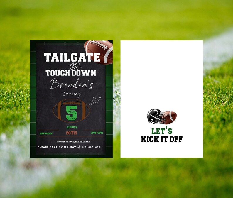 Editable Football Birthday Invitation| It's Game Time, Game On ...