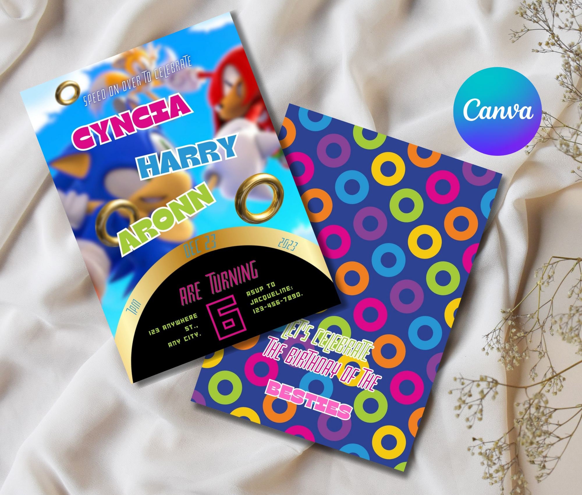 Sonic Printable Birthday Invite Template|sonic the Hedgehog|sonic Party ...