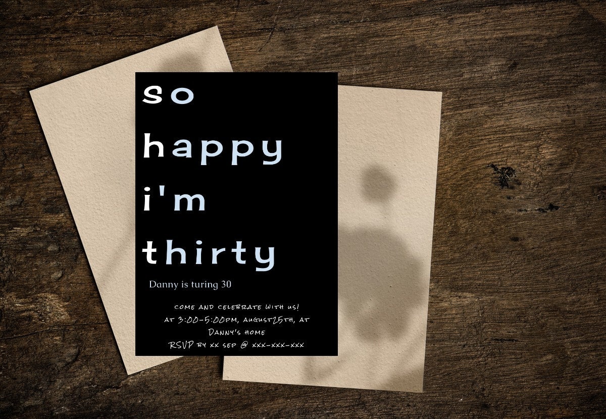 Editable SHIT I'm 30 Birthday Invitation so Happy I'm 30 Editable ...