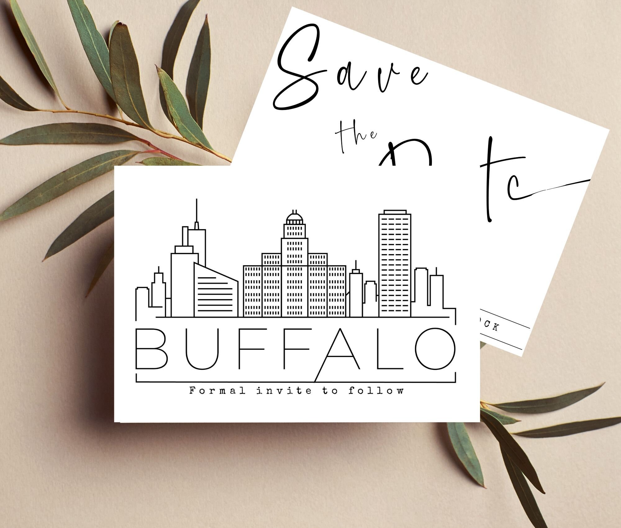 Editable Buffalo Skyline Save the Dates|save the Date Cards|std Buffalo ...