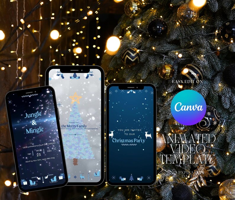 Editable Christmas Party Digital Video Invitation|christmas Party ...