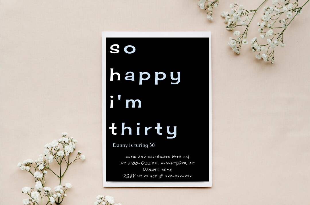 Editable SHIT I'm 30 Birthday Invitation so Happy I'm 30 Editable ...