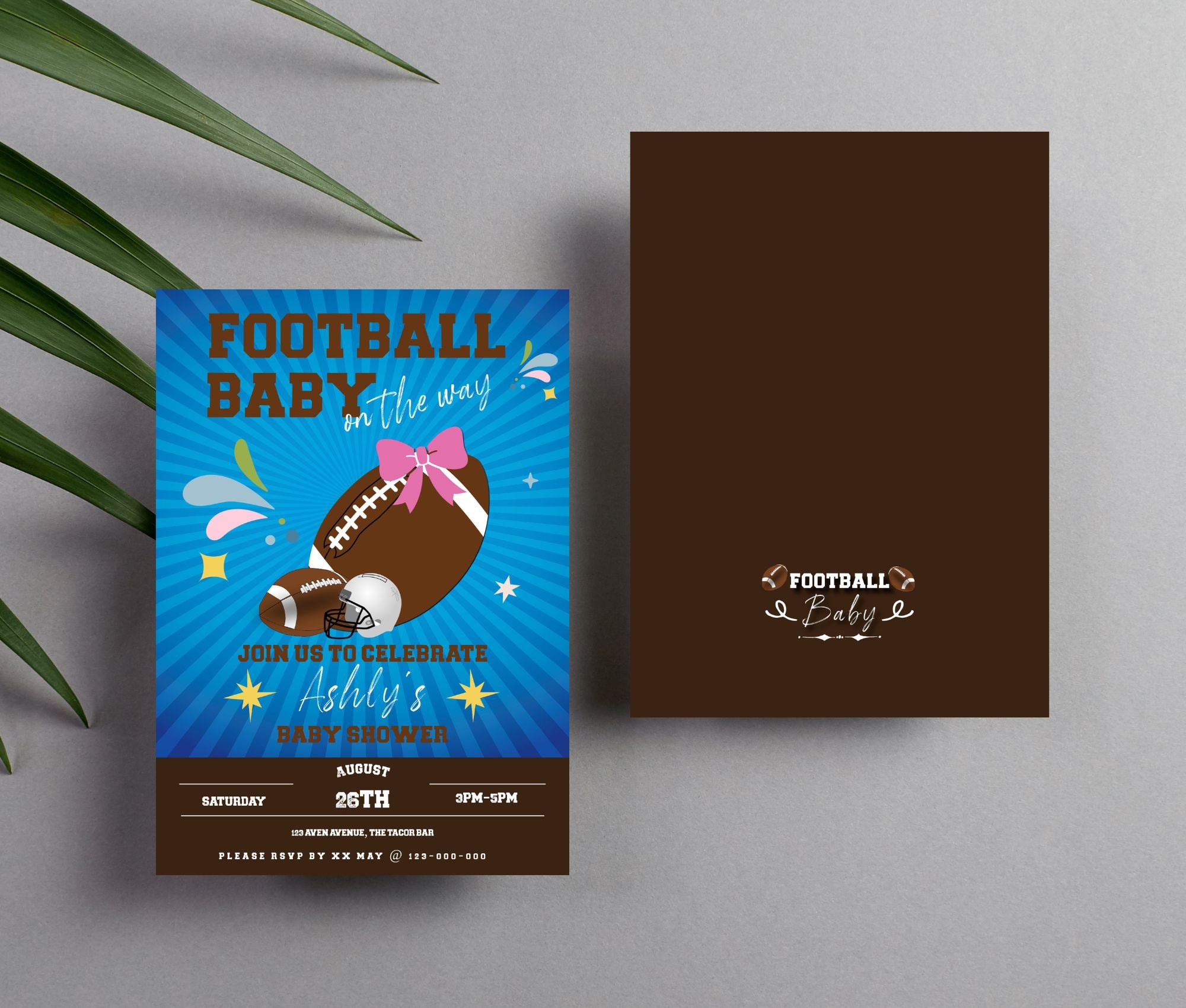 Editable Football Baby Shower Invitation, Football|baby Boy on the Way ...
