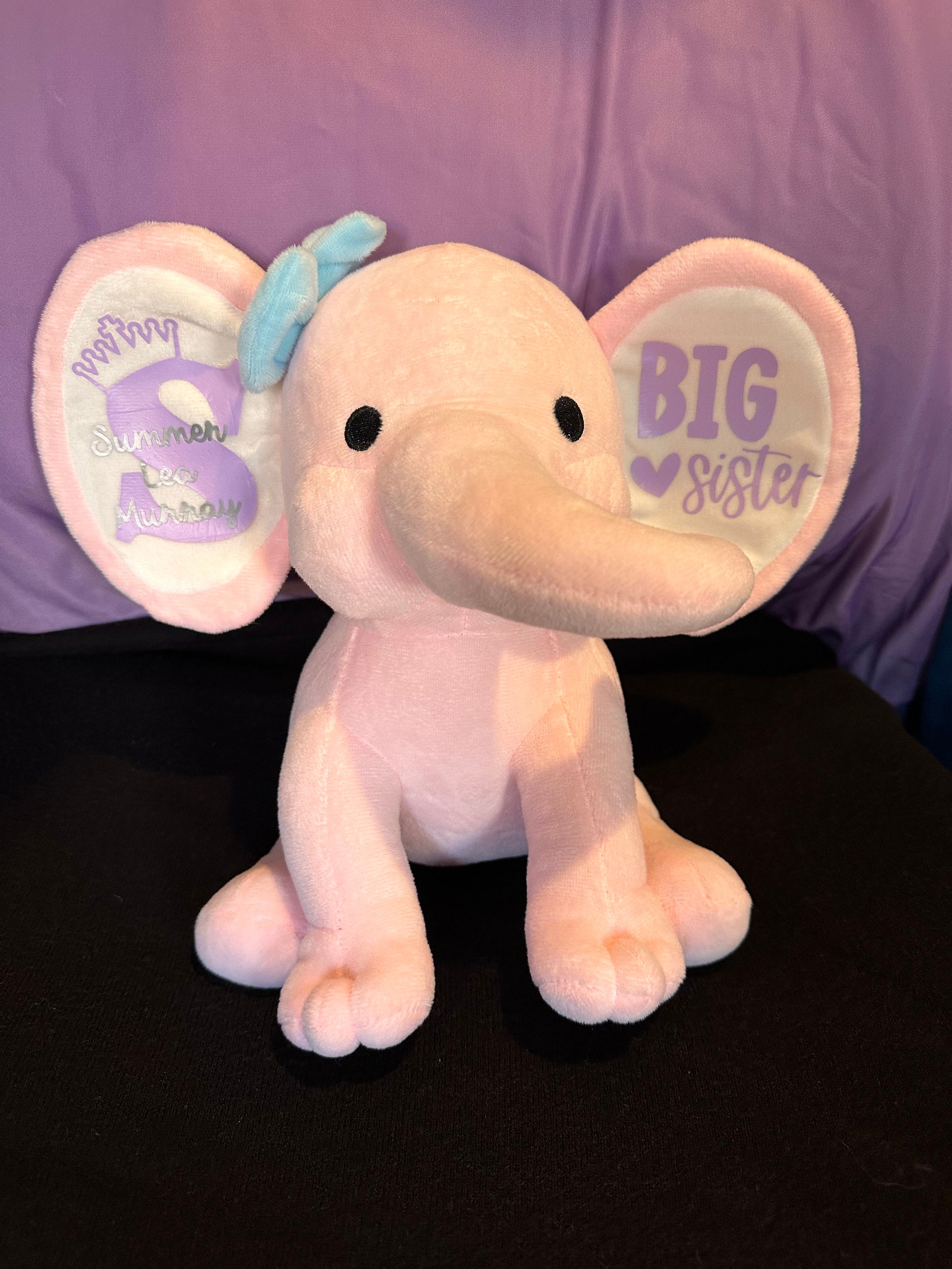 Personalised Birth Stat Elephant - Etsy