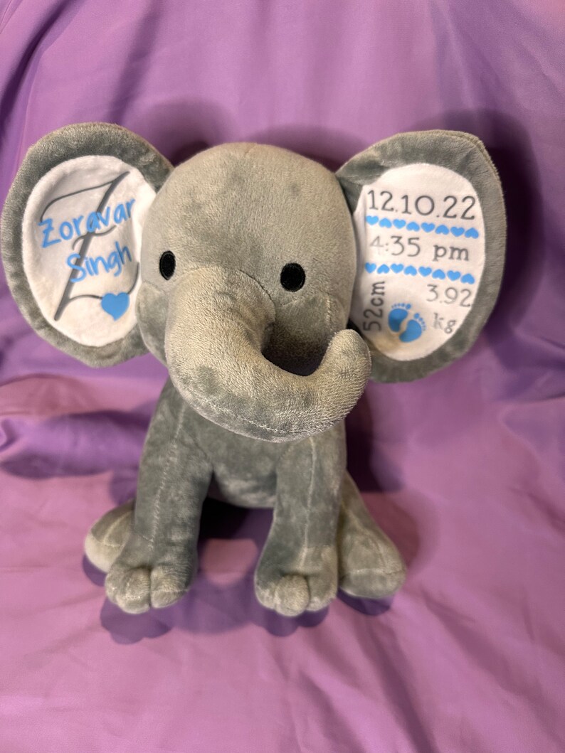 Personalised Birth Stat Elephant - Etsy