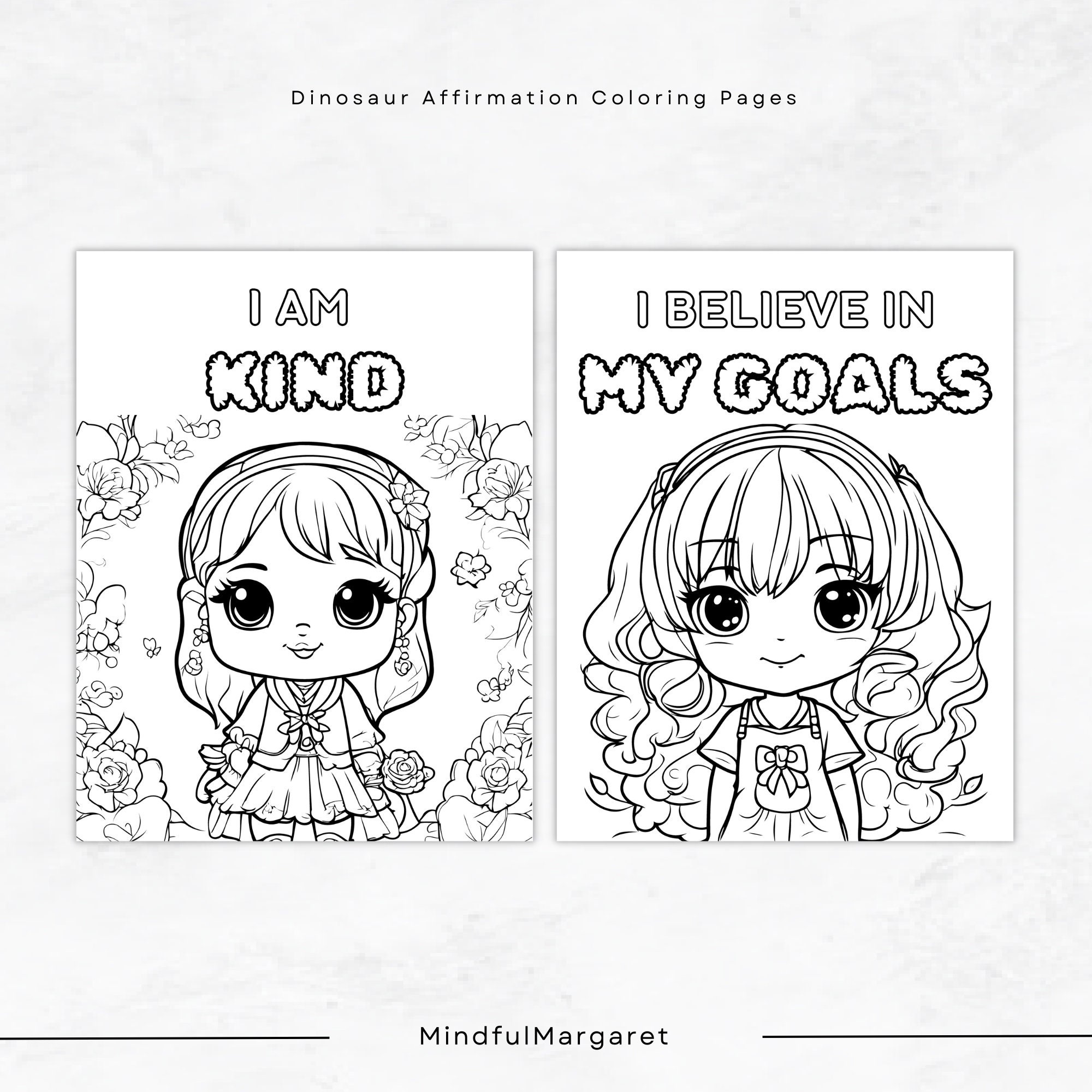 Printable Dolls Affirmation Coloring Book for Girls Positive ...