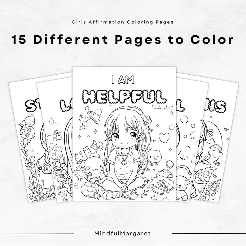 Printable Dolls Affirmation Coloring Book for Girls Positive ...