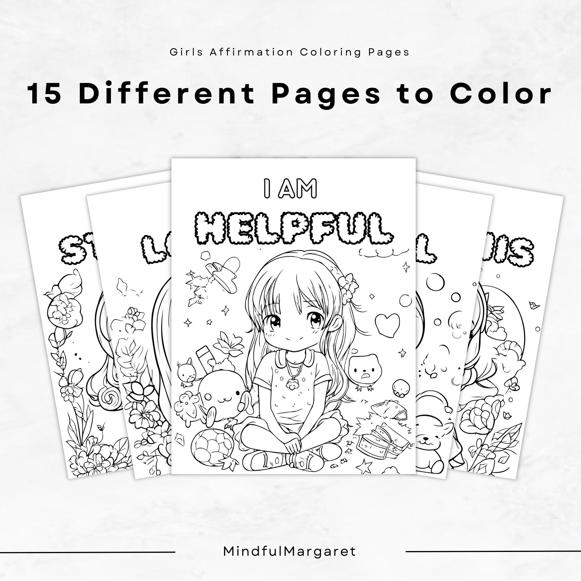 Printable Dolls Affirmation Coloring Book for Girls Positive ...