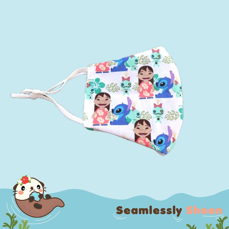 Kawaii Lilo + Stitch Face Mask | Ohana Dust Rave Face Cover | Princess ...