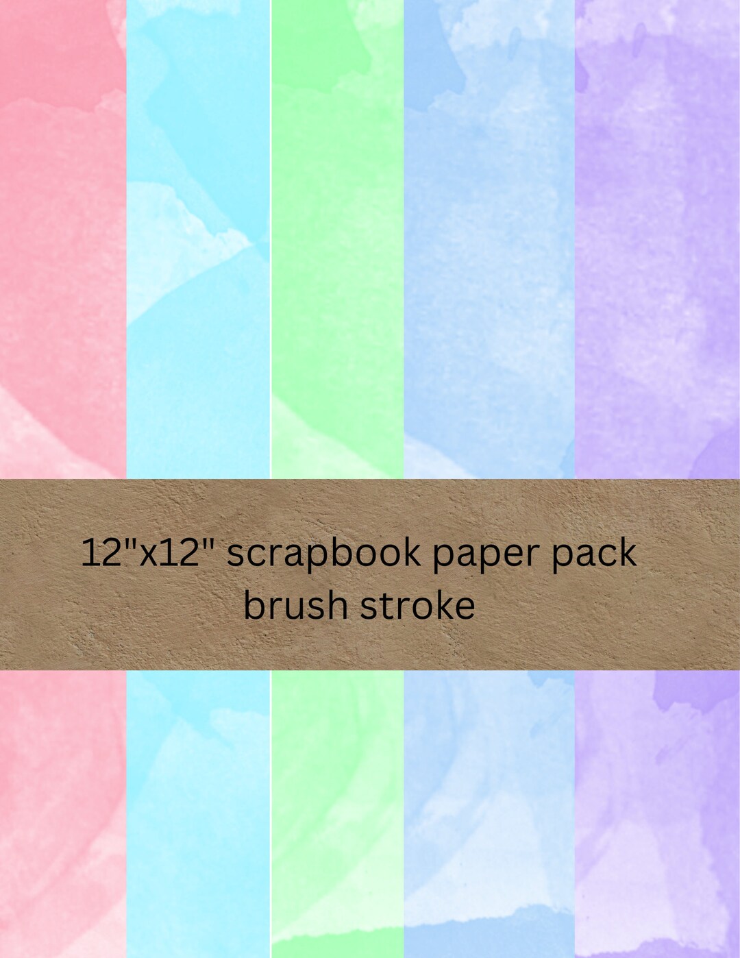 Printable Brush Stroke Themed Scrapbooking Papers Digital - Etsy