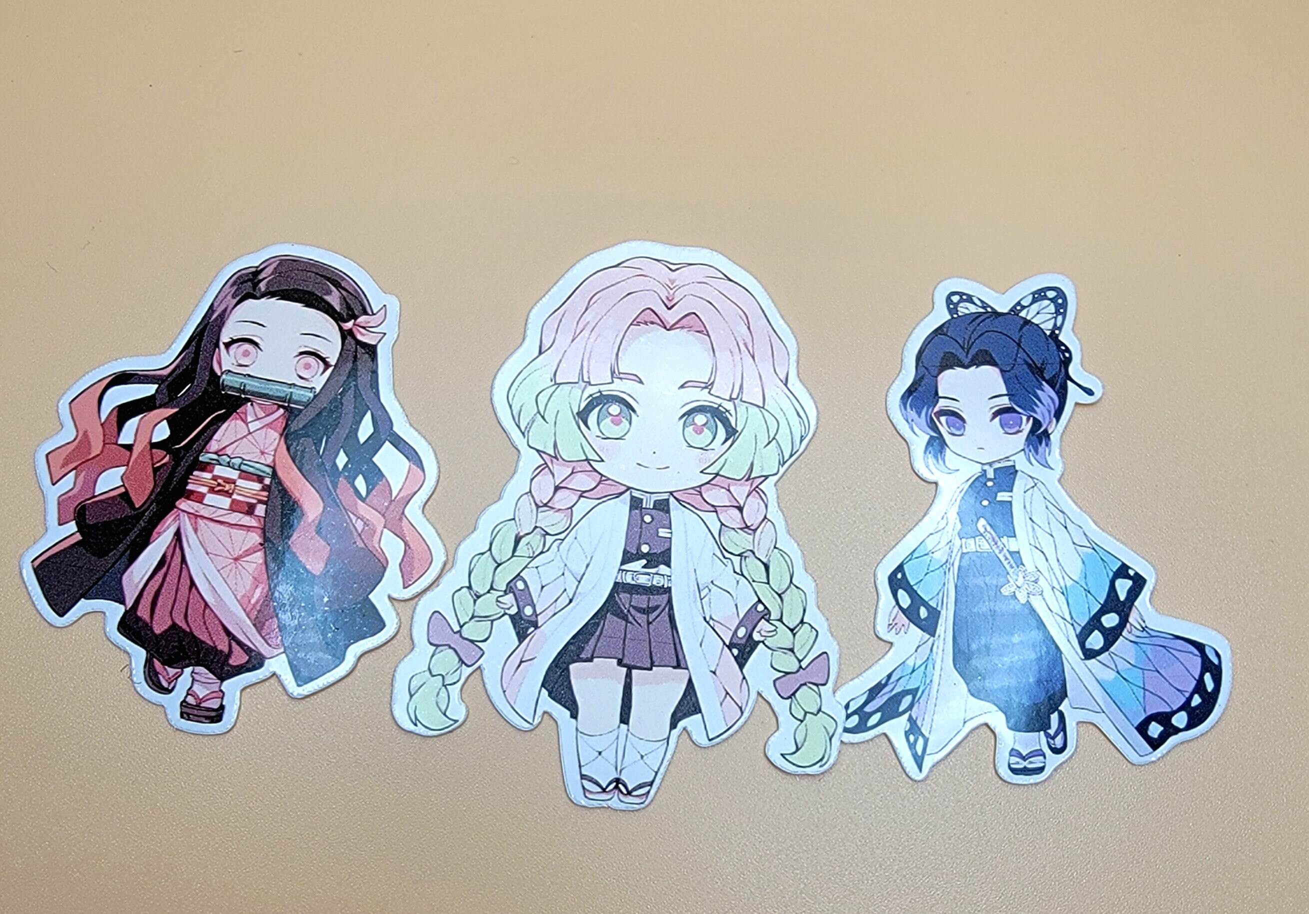 Anime Girl Sticker Pack, Cute Girl Sticker Set, Demon Slayer Sticker ...