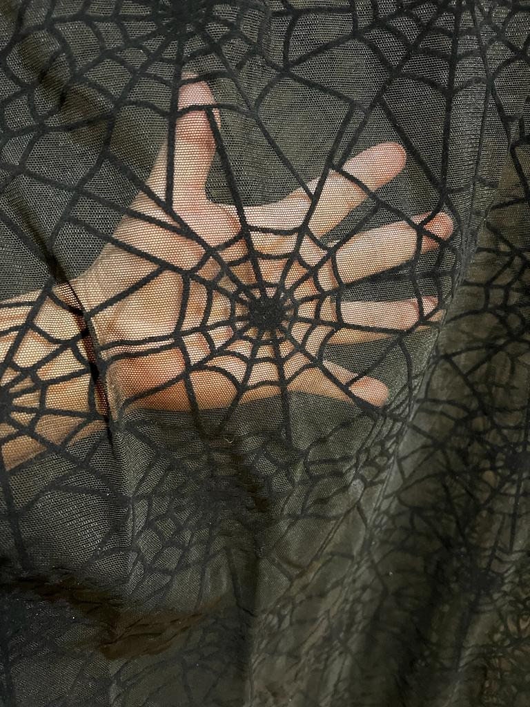 Spiderweb Design on Power Mesh Nylon Spandex With Flocking 4-way ...