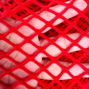 Jumbo Fishnet Red Color Spandex Poly Cotton Fishnet 4-way Stretch 58/60 ...