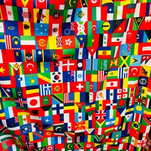 Multi International Flags Design Print on Best Quality of Nylon Spandex ...