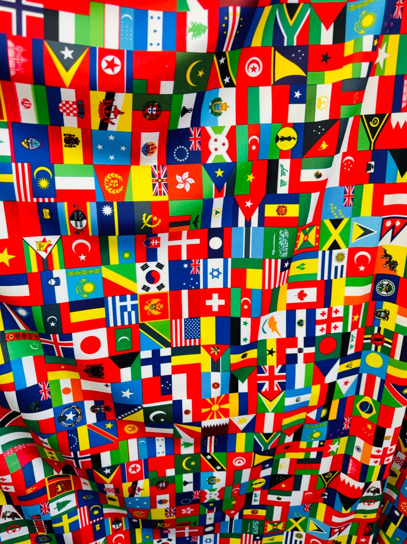 Multi International Flags Design Print on Best Quality of Nylon Spandex ...