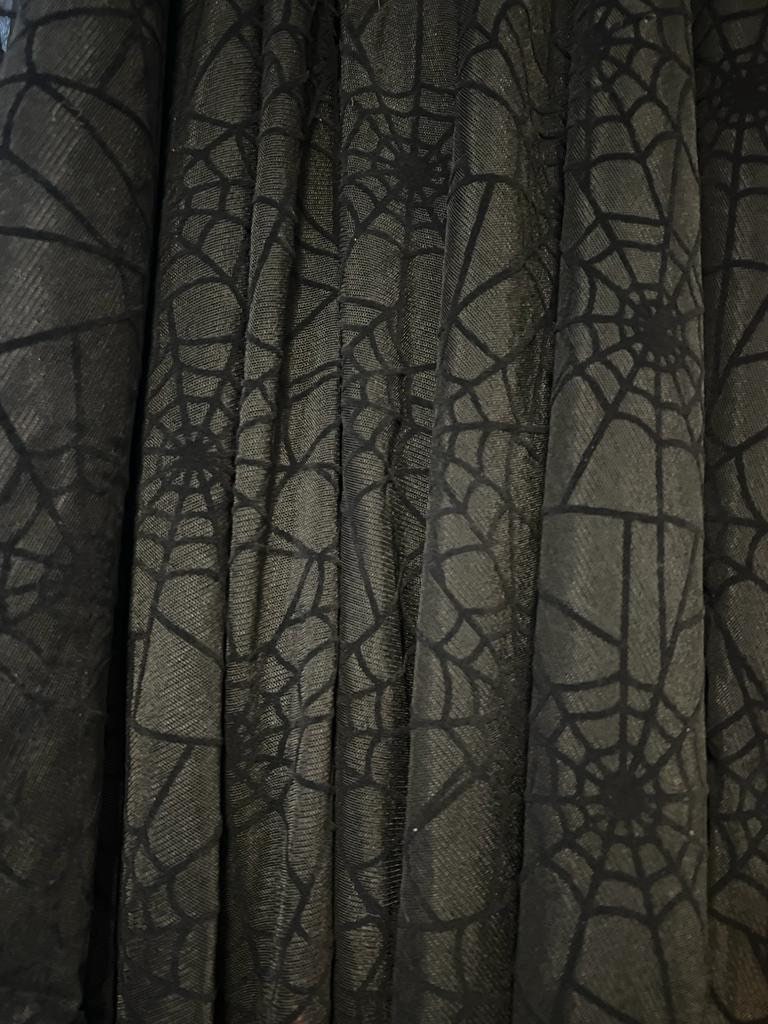 Spiderweb Design on Power Mesh Nylon Spandex With Flocking 4-way ...