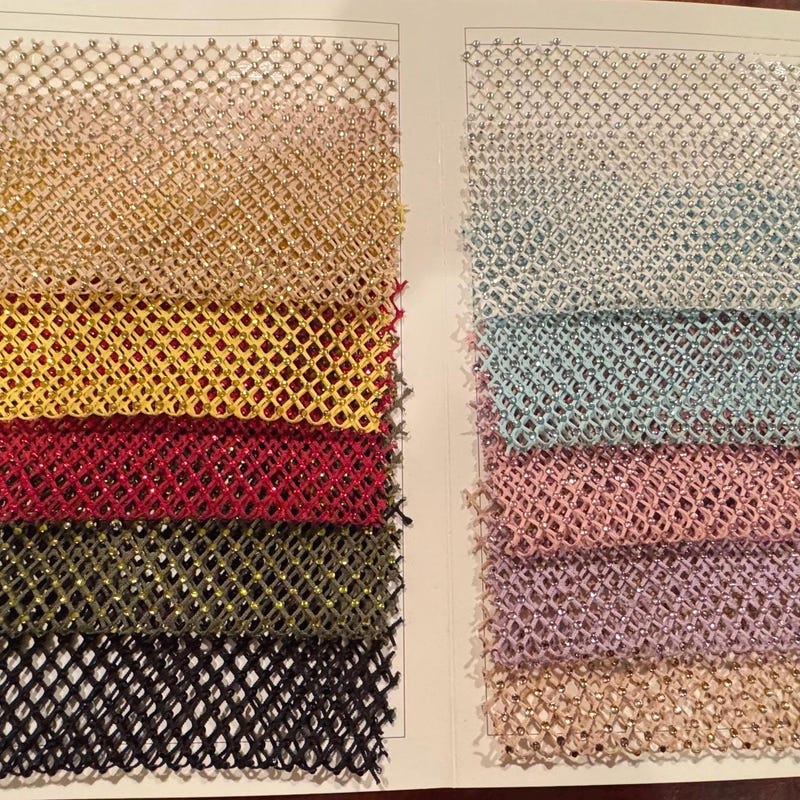 Rhinestone Fishnet Fabric - Etsy