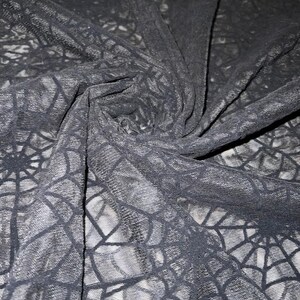 Spiderweb Design on Power Mesh Nylon Spandex With Flocking 4-way ...