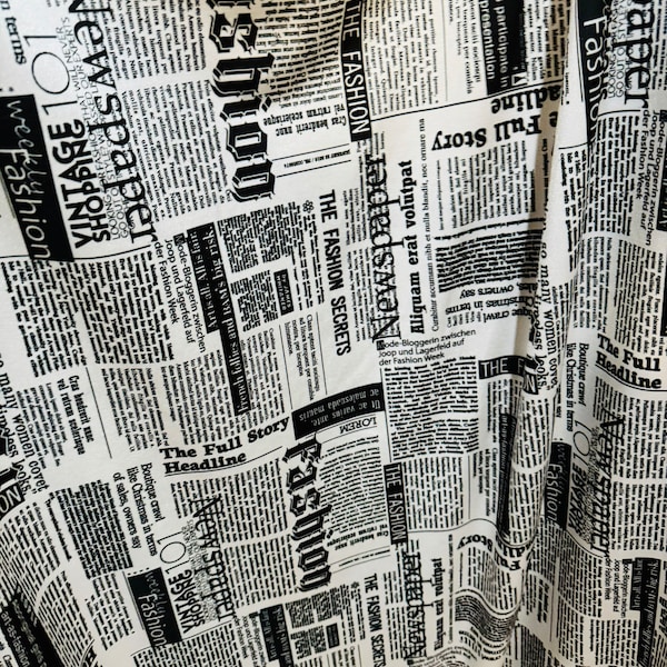 Newspaper Fabric - Etsy