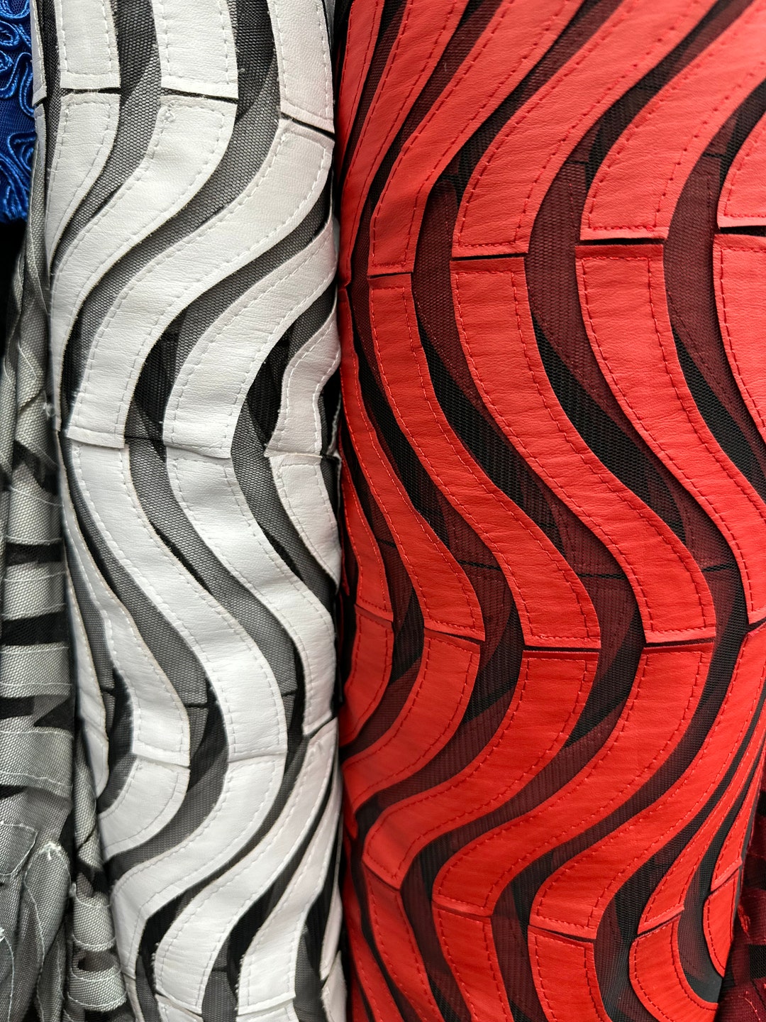 Luxury Wavy Design Vinyl Embroidered on Stretch Mesh 2-way 58/60” - Etsy