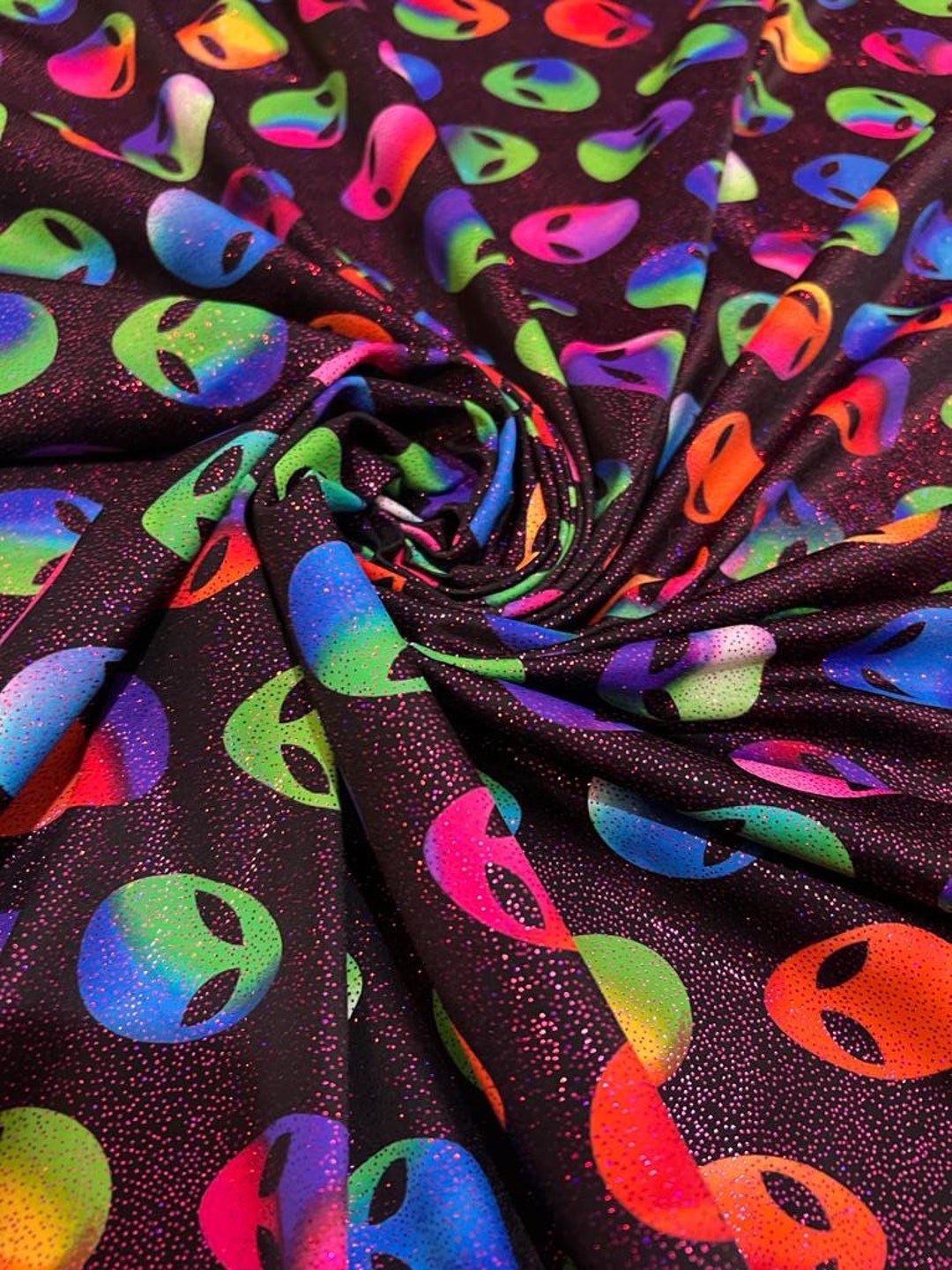 Luxury Alien Design With Foil UV Light It Glows Under Black Light Black ...