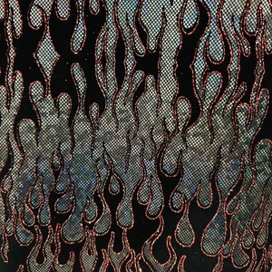 Hot Luxury Flames Design Hologram Shattered Glass With Flocking ...