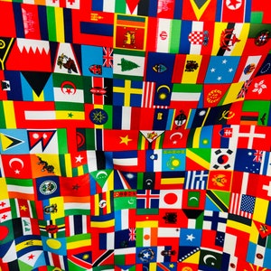 Multi International Flags Design Print on Best Quality of Nylon Spandex ...