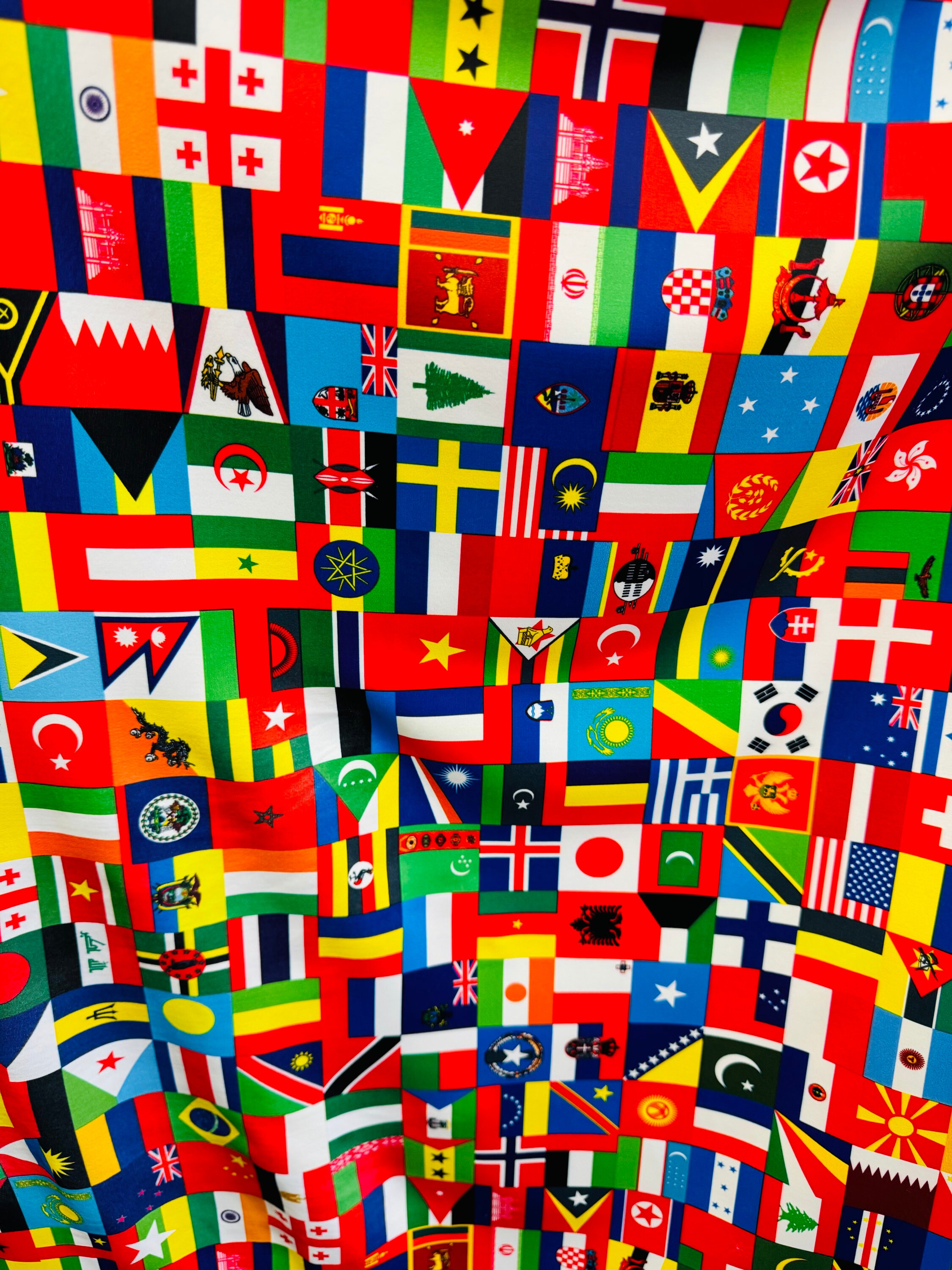 Multi International Flags Design Print on Best Quality of Nylon Spandex ...