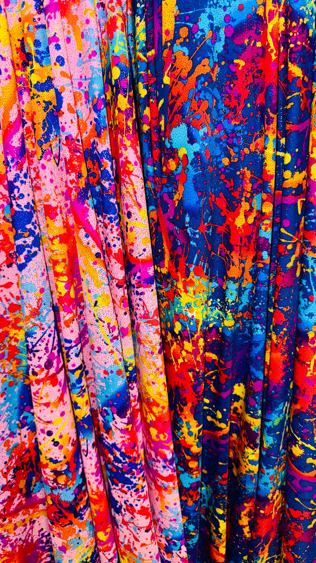 Graffiti Pollock Abstract Design Metallic Nylon Spandex 4-way Stretch ...