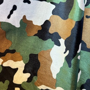 Camouflage Army Design Print on Best Quality of Stretch Velvet 4-way ...