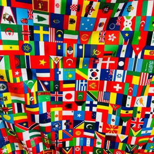 Multi International Flags Design Print on Best Quality of Nylon Spandex ...