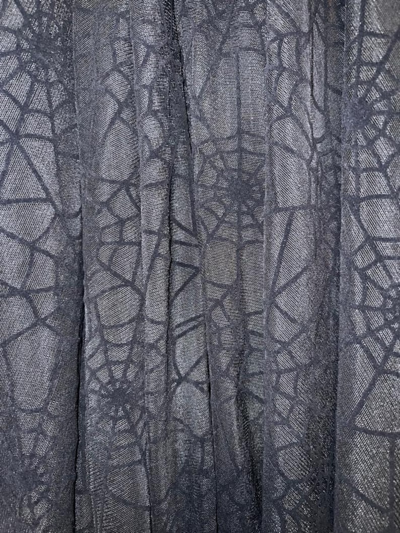 Spiderweb Design on Power Mesh Nylon Spandex With Flocking 4-way ...