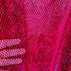Rhinestone Luxury Design Scarlet Red on Stretch Fishnet 4-way 55/57 ...