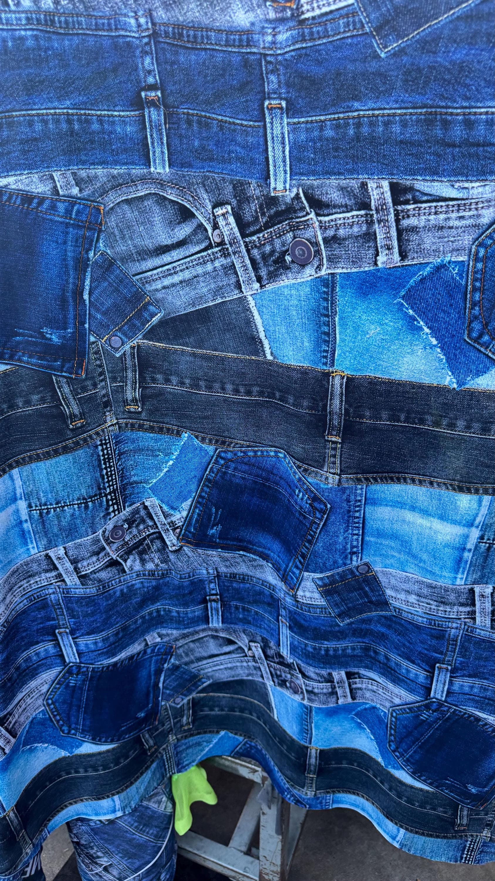 New Luxury Denim Jeans Design Print on Nylon Spandex 4-way Stretch 58/ ...