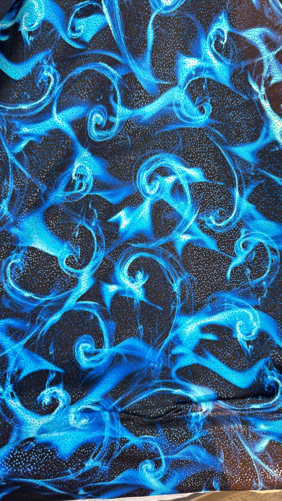 Tornado Fire Design Black/sapphire Metallic Nylon Spandex With Foggy ...